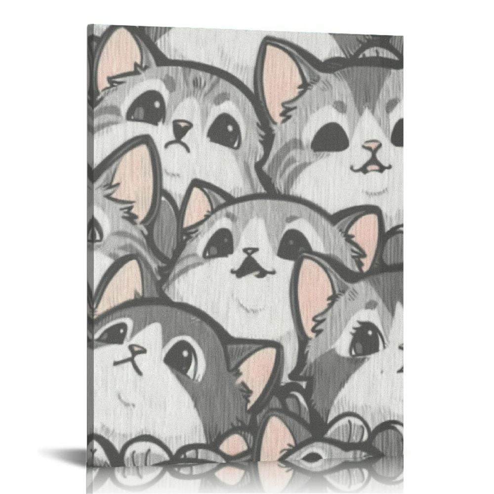 Erapdaur Cute Cat Wall Art Canvas Print Modern Painting for Home ...