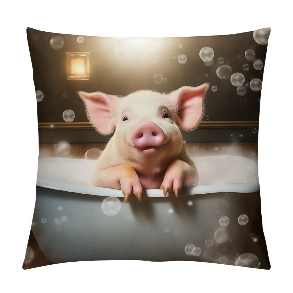 Erapdaur Pig Theme Square Pillow Cover Case for Cushions Sofa Bed ...