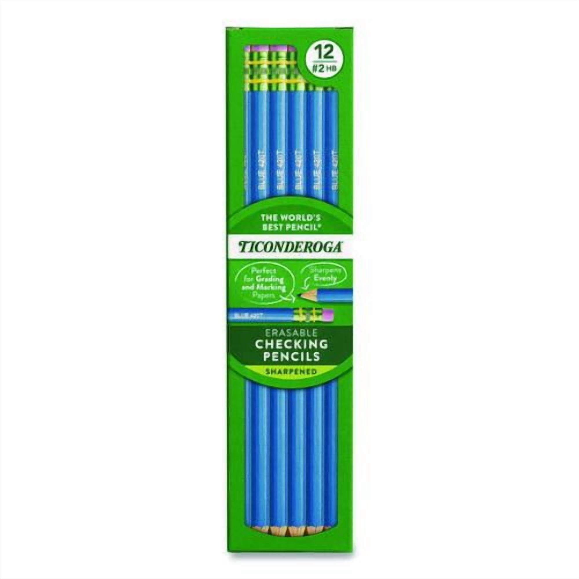 Erasable Colored Pencils, 2.6 mm, 2B (#2), Blue Lead, Blue Barrel, 12 ...