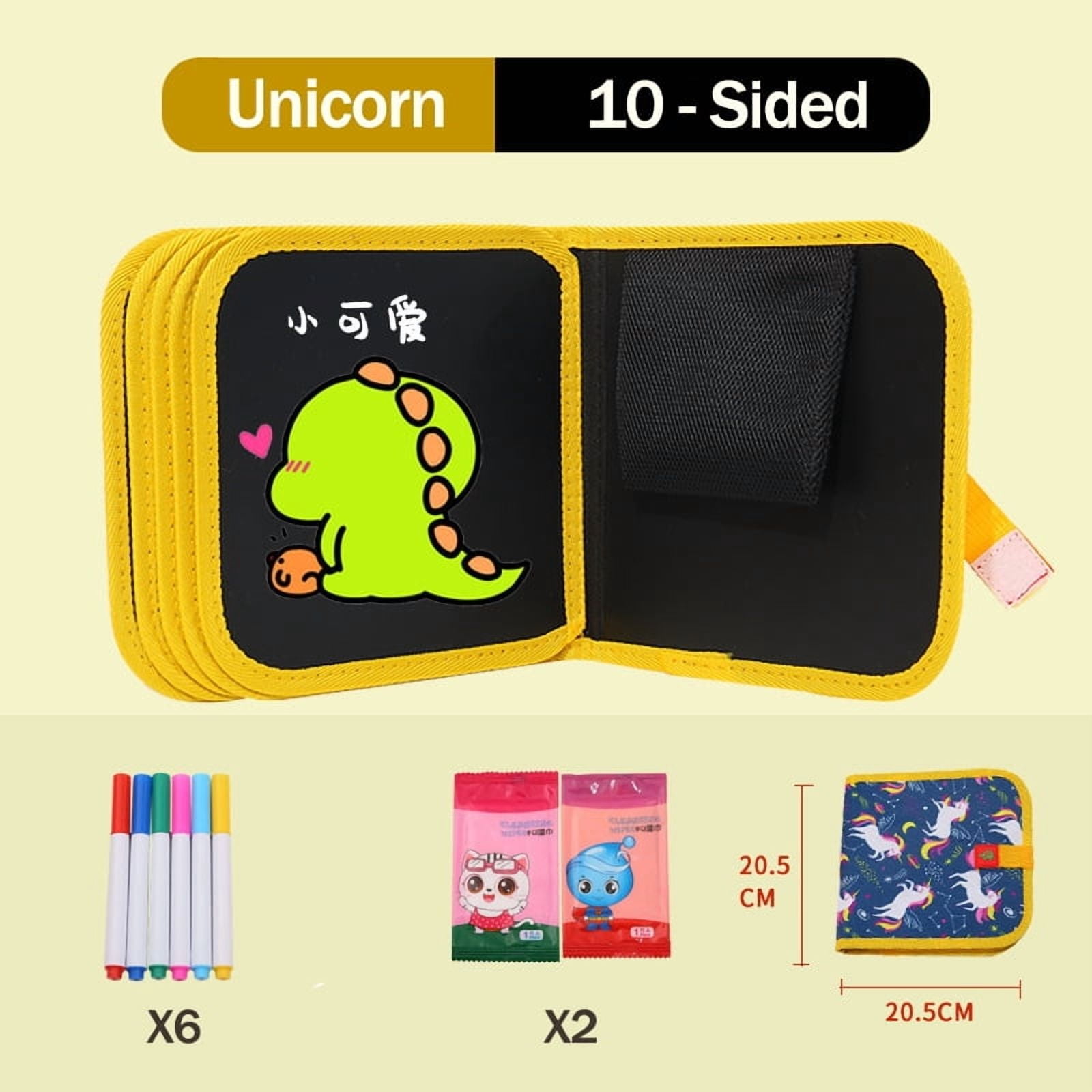 Erasable Doodle Book Reusable Magic Blackboard with Pens Painting for ...