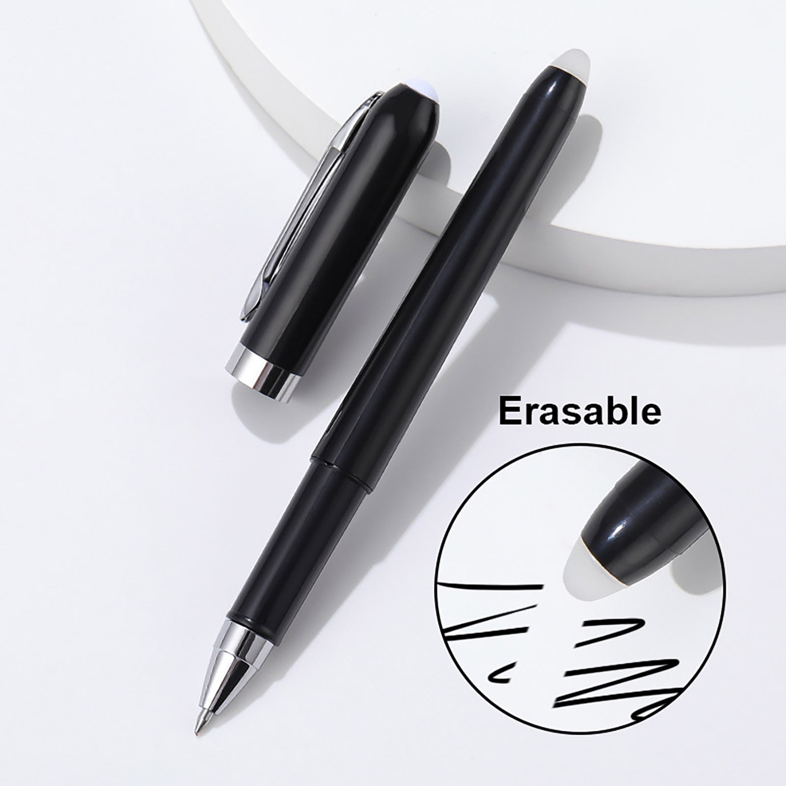 Erasable Gel Pen 0.5mm Black Ink Retractable Click Pen Smooth Writing ...