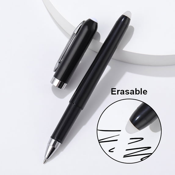 Erasable Gel Pen 0.5mm Black Ink Retractable Click Pen Smooth Writing ...