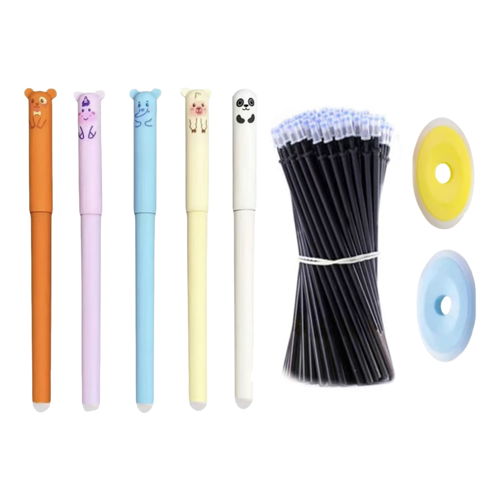 Erasable Gel Pen Thermal Easy-Rub Gel Pen Cute Cartoon Eraser Set With ...