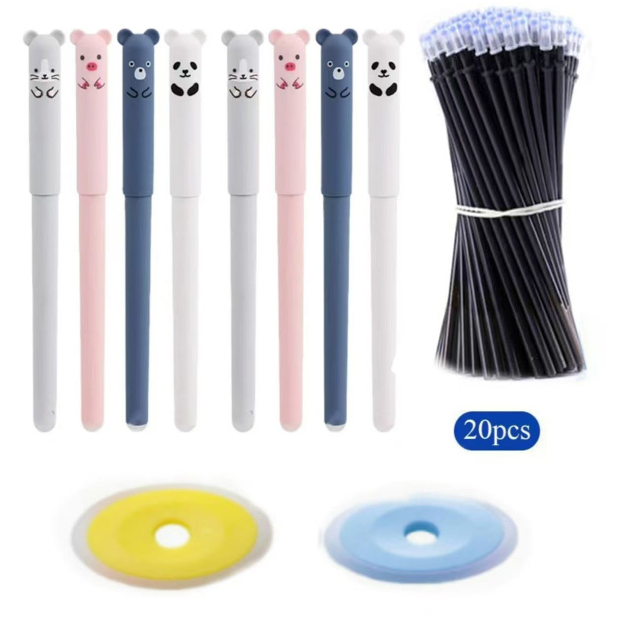 Erasable Gel Pen Thermal Easy-Rub Set With Cute Cartoon Eraser 0.5Mm ...