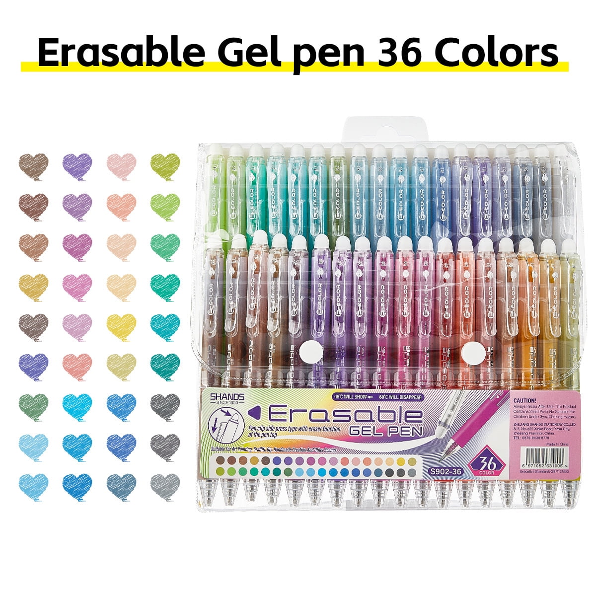 Erasable Gel Pens, 12/24/36 Colors Erasable Pens, Make Mistakes ...