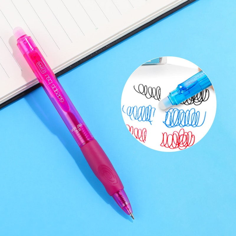 Erasable Gel Pens, 12 Colors Retractable Erasable Pens Clicker, with 0 ...
