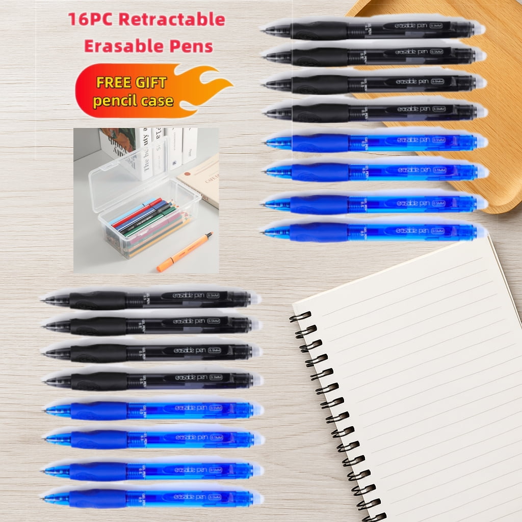 Erasable Gel Pens 16 Pack Retractable with 0.5mm Fine Tips, Smooth ...
