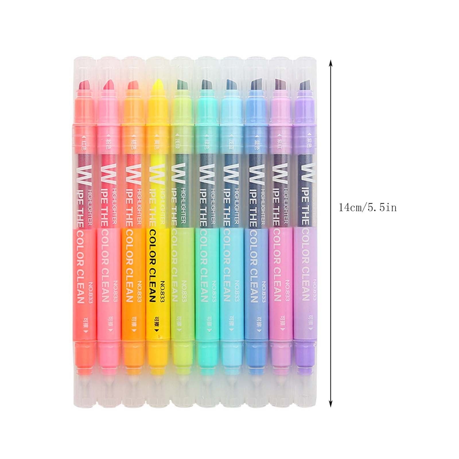 Erasable Highlighters, Dual Tip 10 Colors Erasable Highlighter Pen with ...