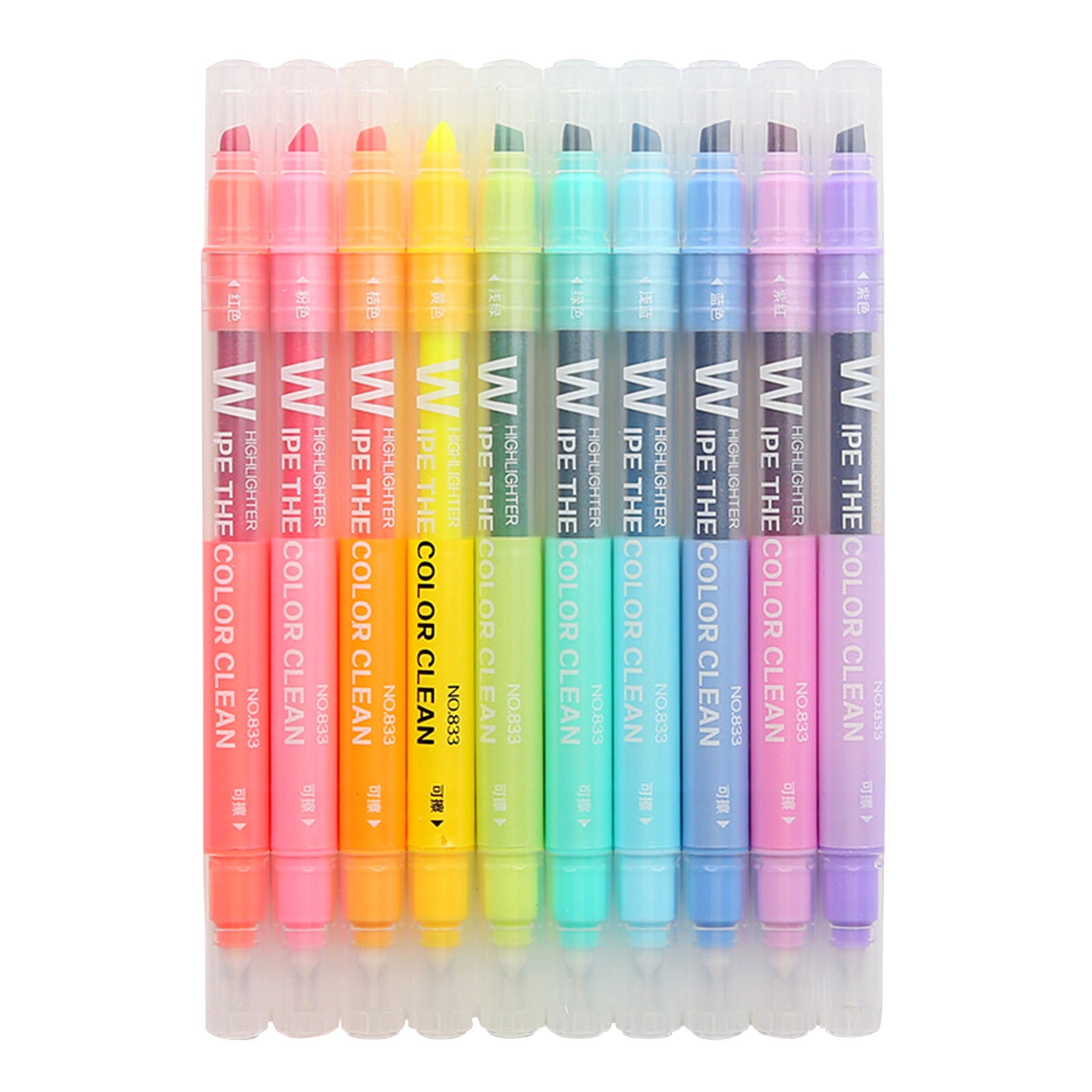Erasable Highlighters Dual Tip 10 Colors Erasable Highlighter Pen ...