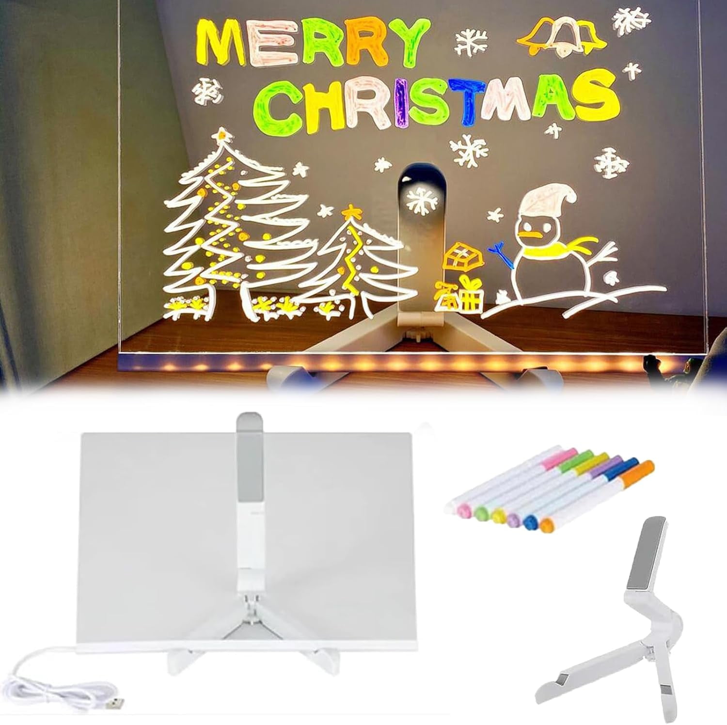Erasable LED Drawing Board with Night Light, Light up Drawing Board for ...