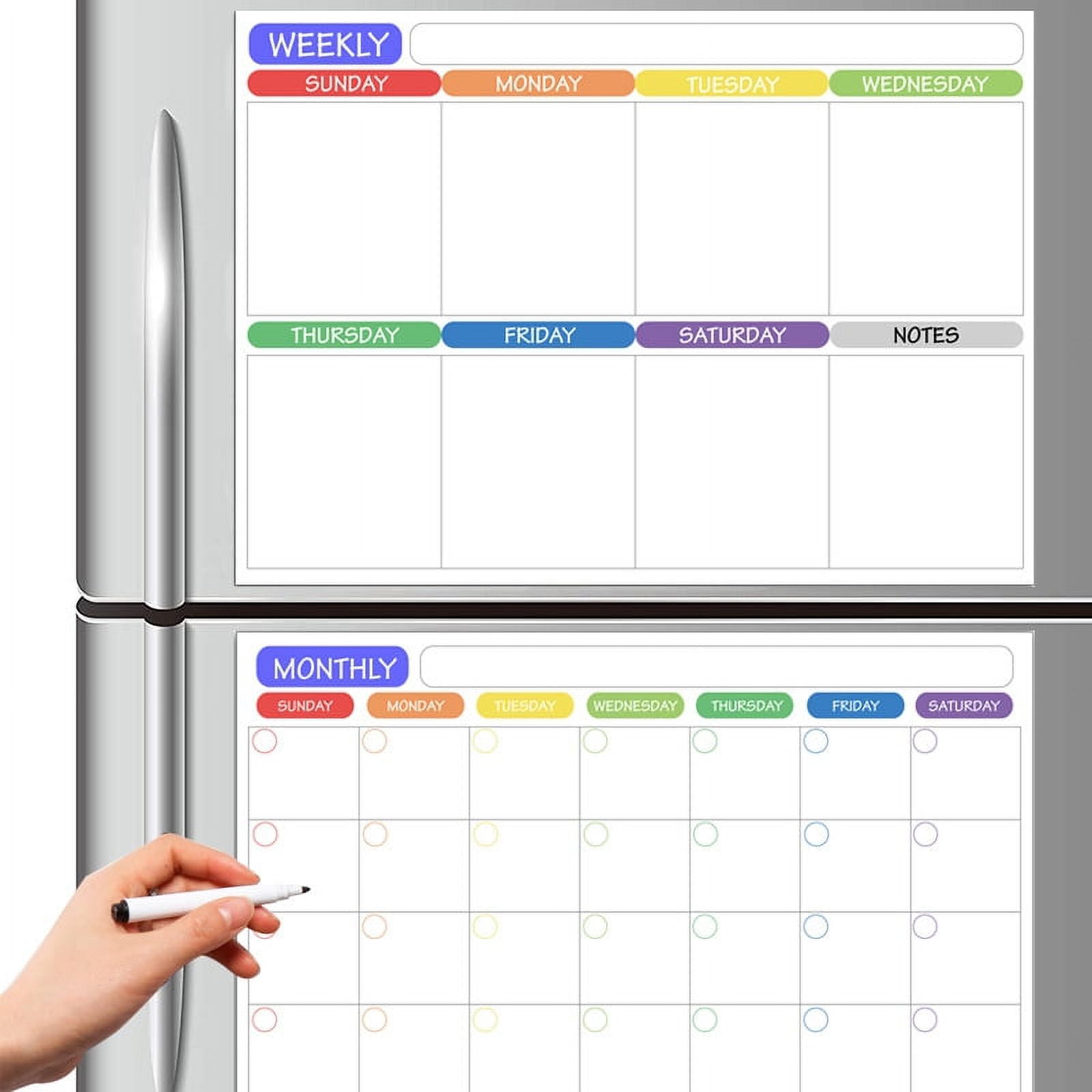 Erasable Magnetic Day Weekly Monthly Planner Calendar Fridge Whiteboard ...