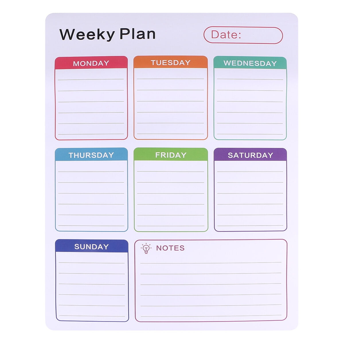 Erasable Magnetic Plan Paste Weekly Planner Schedule Sticker Message ...