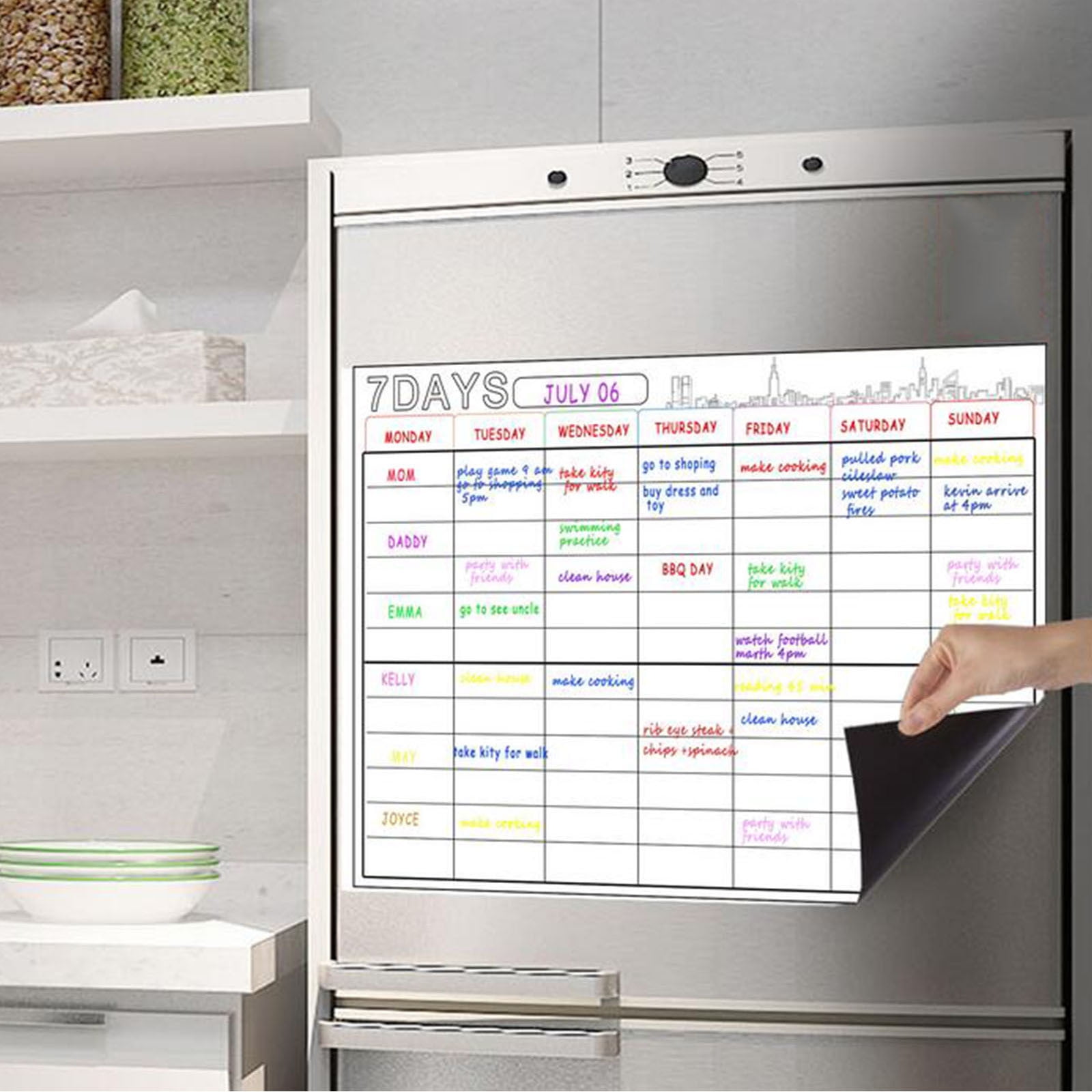 Erasable Magnetic Refrigerator Calendar - Monthly & Weekly Dry Erase ...
