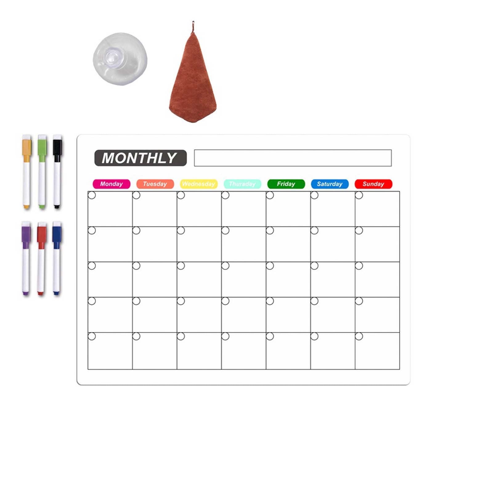 Erasable Magnetic Refrigerator Sticker Movable Weekly And Monthly Plan ...