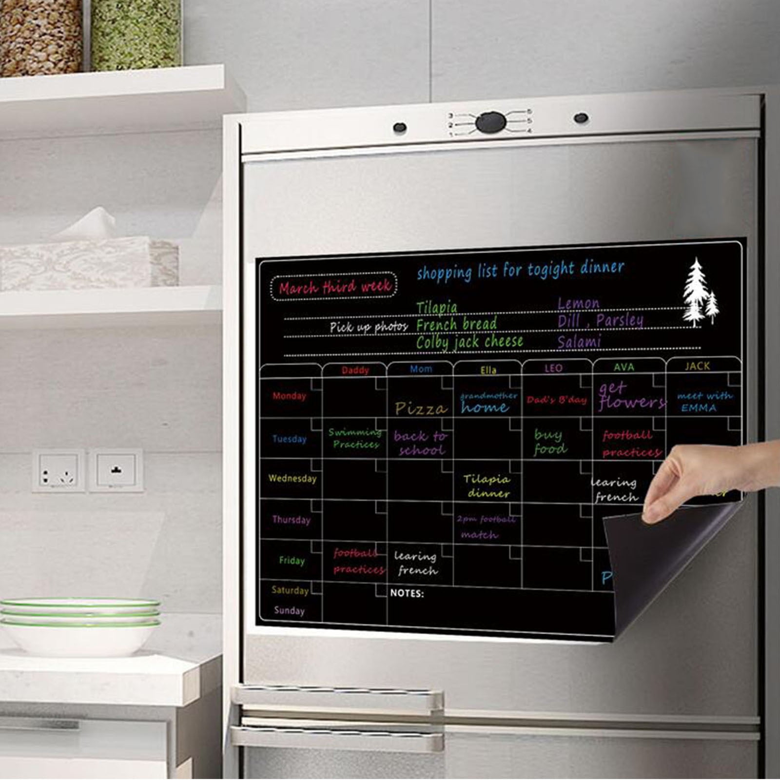 Erasable Monthly And Weekly Schedule Magnetic Refrigerator Calendar ...