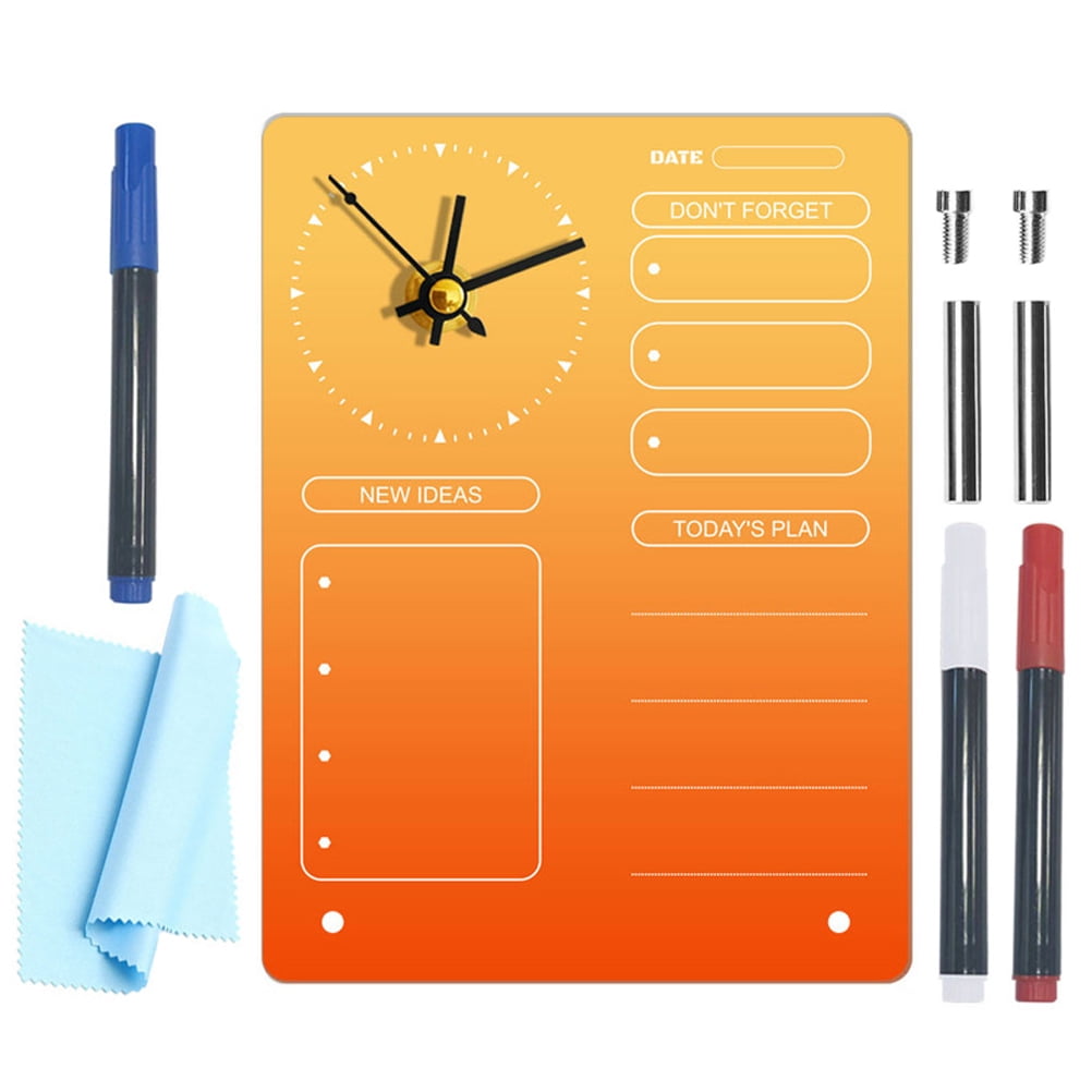 Erasable Note Board Clock Planning Message with Desktop Notepad ...