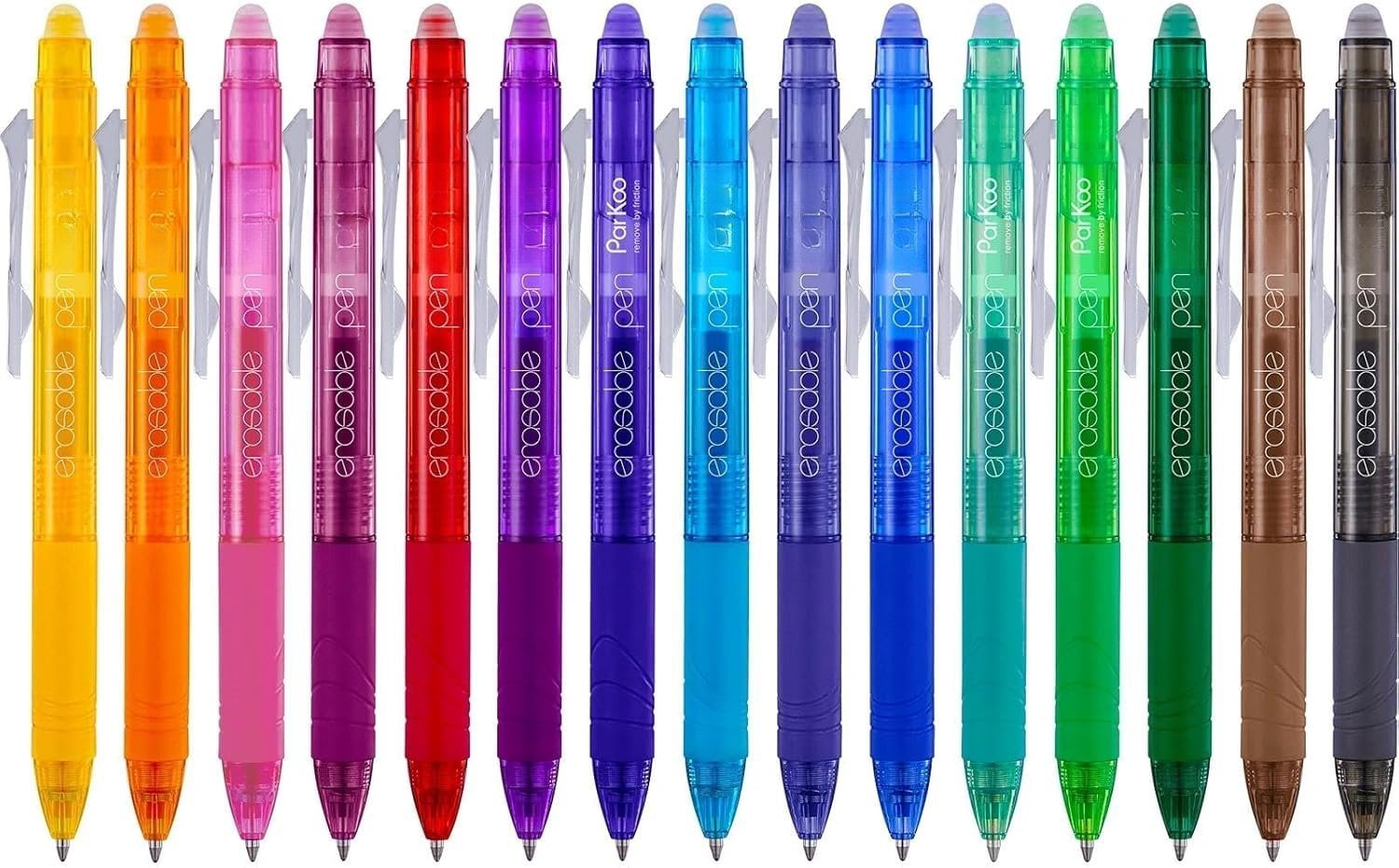 Erasable Pens, 15 Colors Retractable Erasable Pens Clicker, Fine Point ...