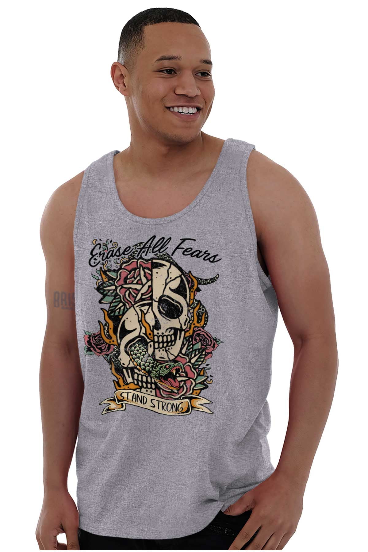 Erase All Fears Snake Skull Tattoo Unisex Plus Size Tank Top Brisco ...