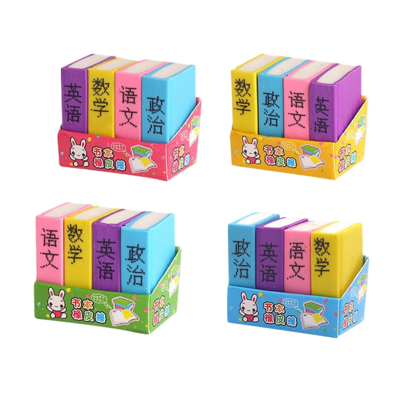 Eraser Pals, Tyeign 4Pcs Miniature Books 1:12 Scale Colorful Mini Books ...
