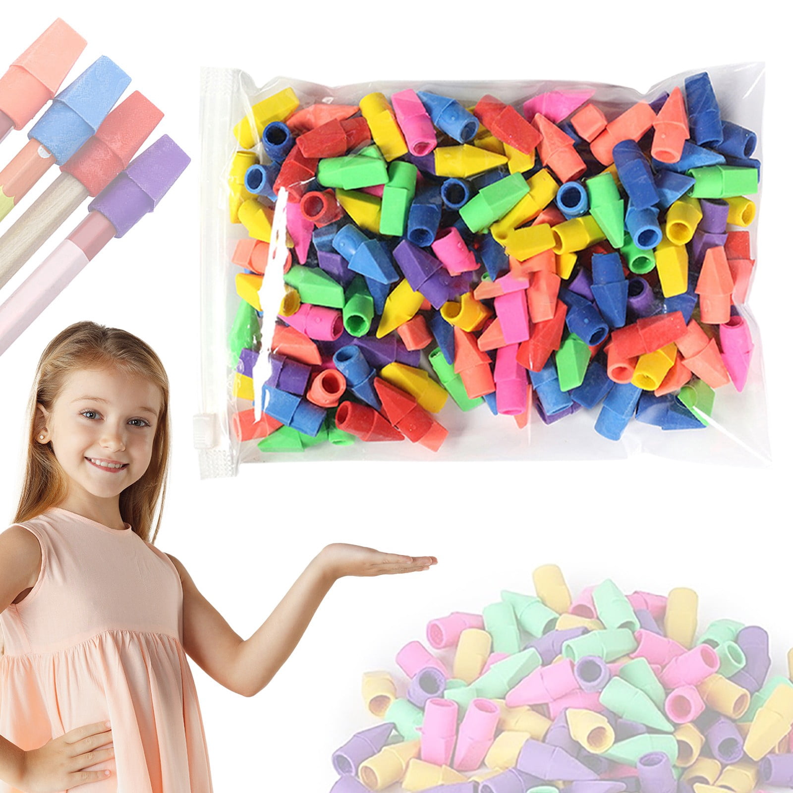Erasers for Pencils Pulk-Pencil Top Erasers Cap Erasers Toppers for ...