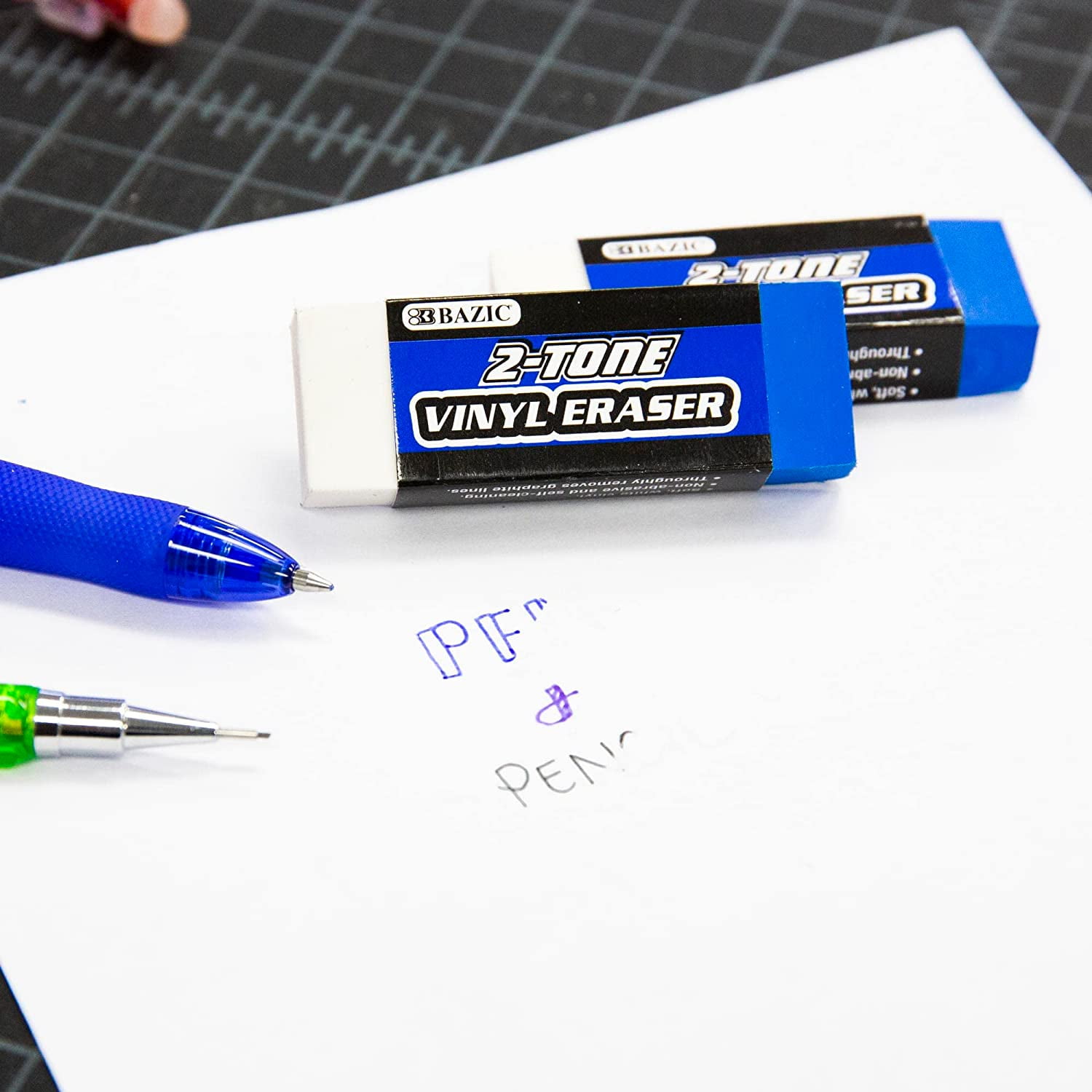 Erasers, Two-Tone Vinyl Eraser, Latex Free, Large Size Block Erasers ...