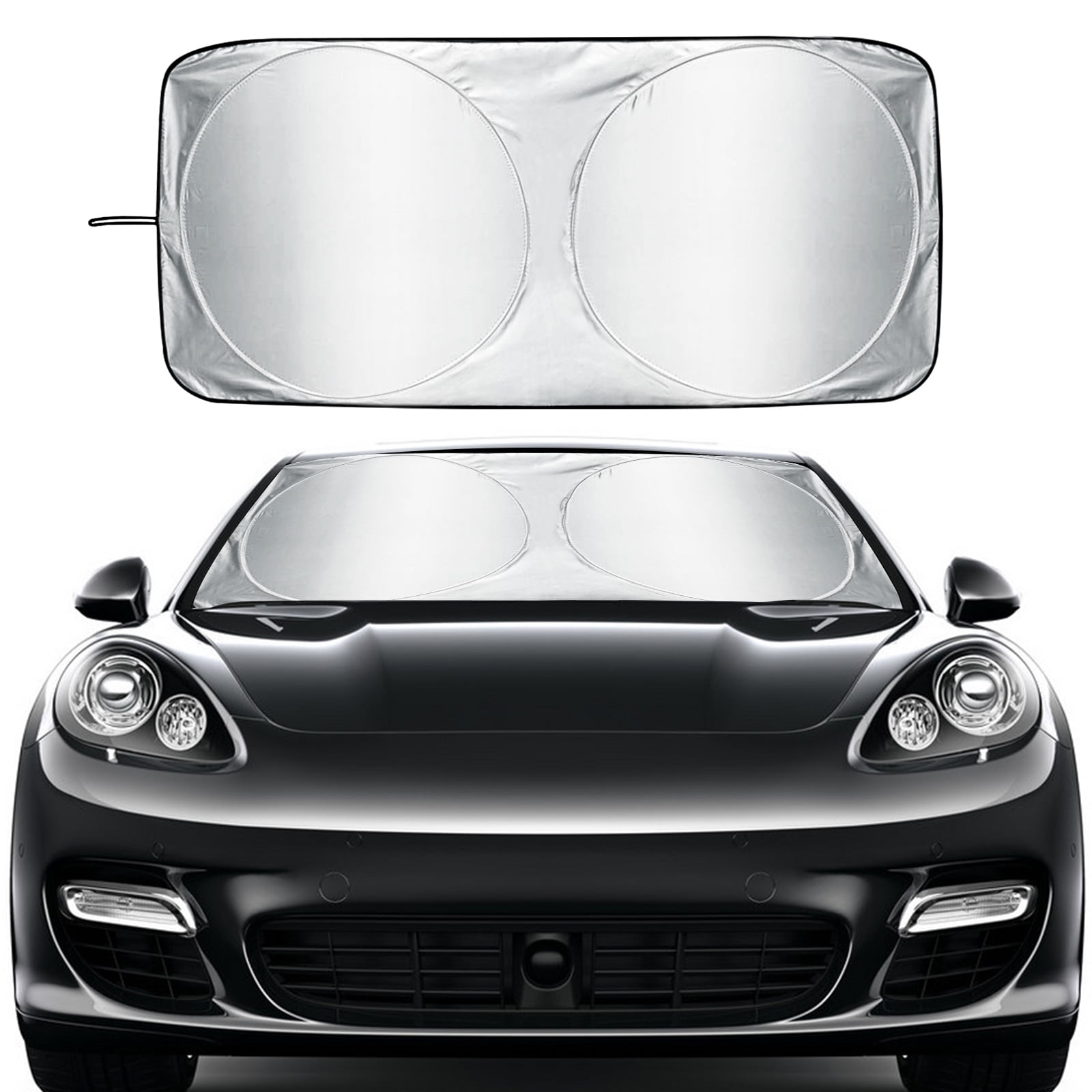 Erasior Car Sun Shade Windshield, Foldable 210T Reflective Polyester ...