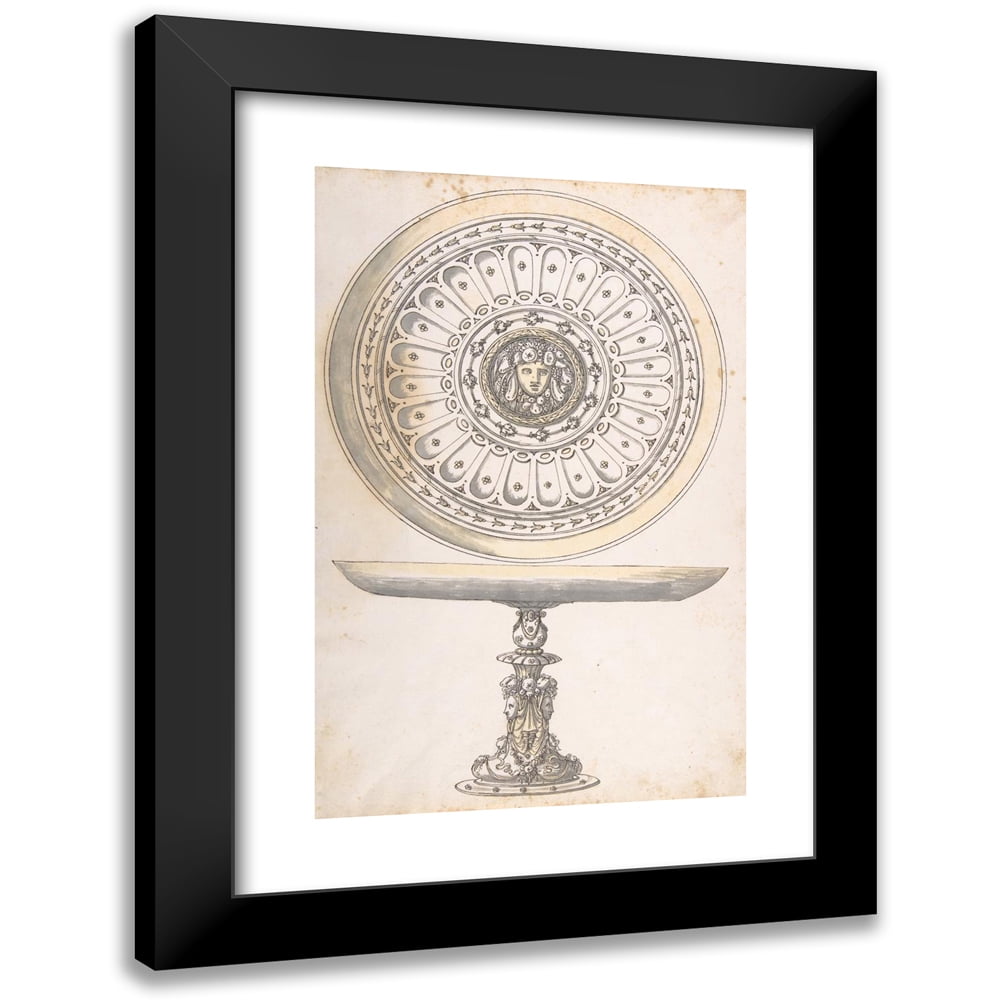 Erasmus Hornick 13x18 Black Modern Framed Museum Art Print Titled - Shallow Round Dish on Tall ...