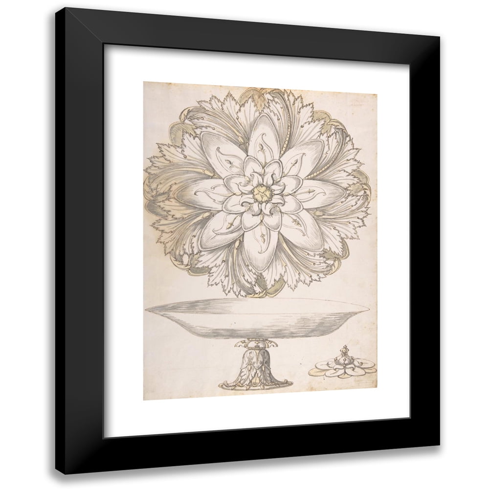 Erasmus Hornick 14x18 Black Modern Framed Museum Art Print Titled - Design for Single Footed ...