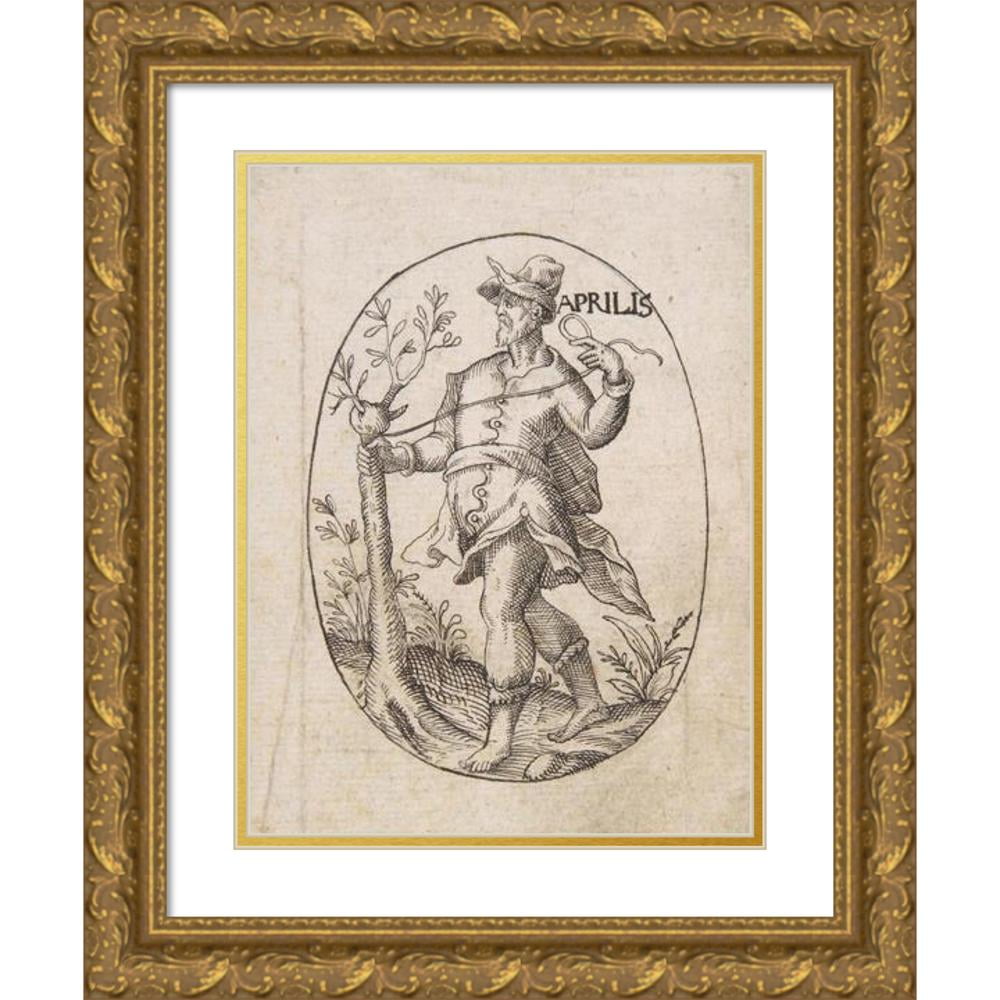 Erasmus Hornick 14x18 Gold Ornate Wood Frame and Double Matted Museum ...