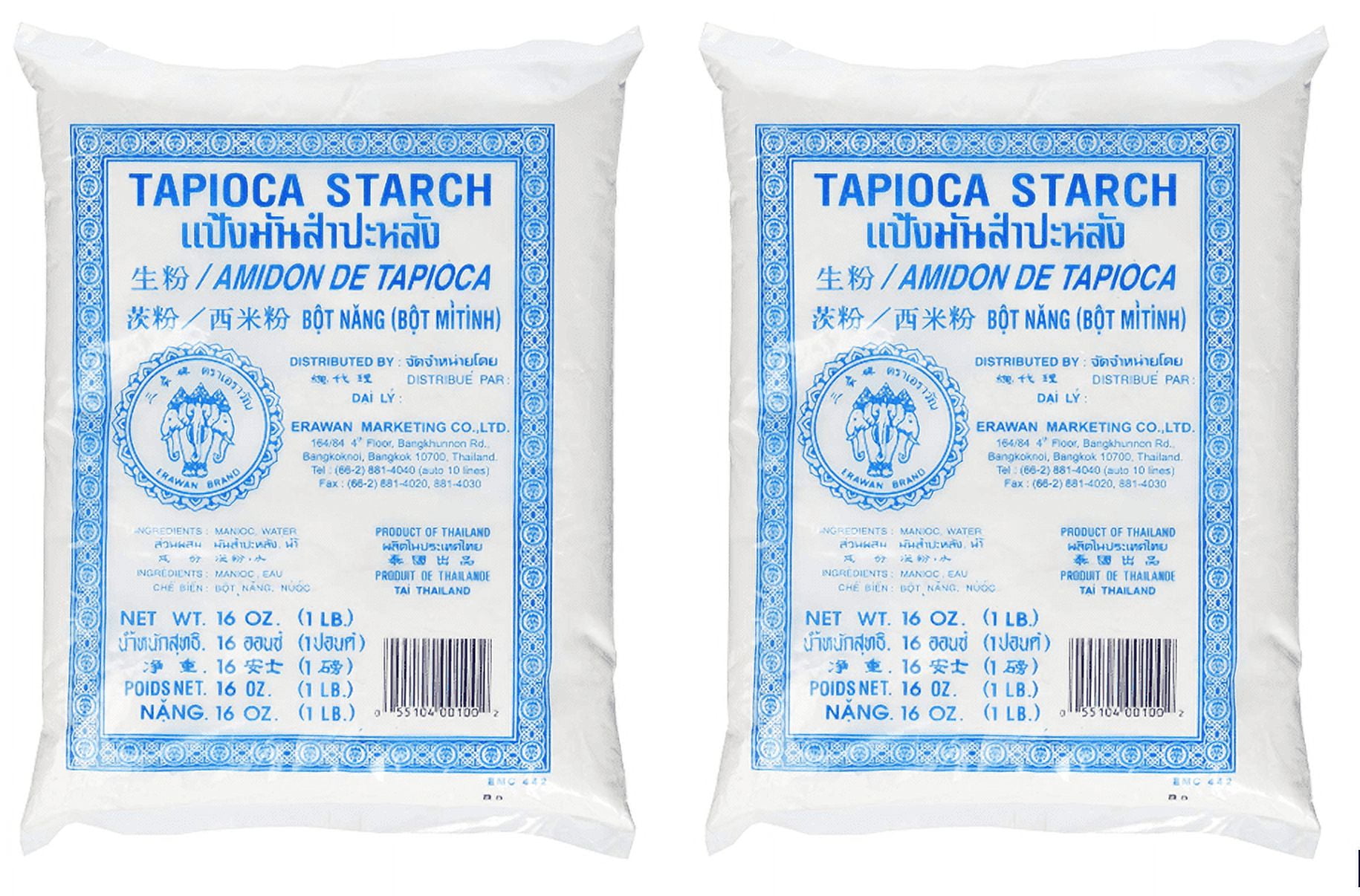 Erawan Tapioca Starch Powder, 16 oz (2PACK) - Walmart.com