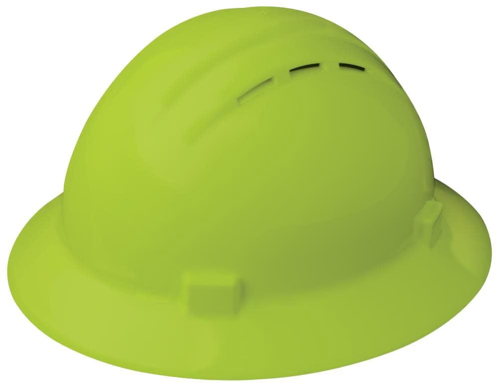 Erb Hi-Vis Lime Americana Full Brim Vent Hard Hat Ratchet Suspension ...