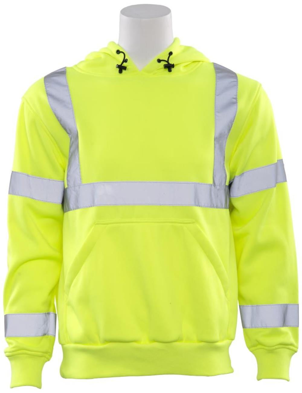 Erb W376 Class 3 Sweatshirt Hooded Hi Viz Lime 3X - Walmart.com