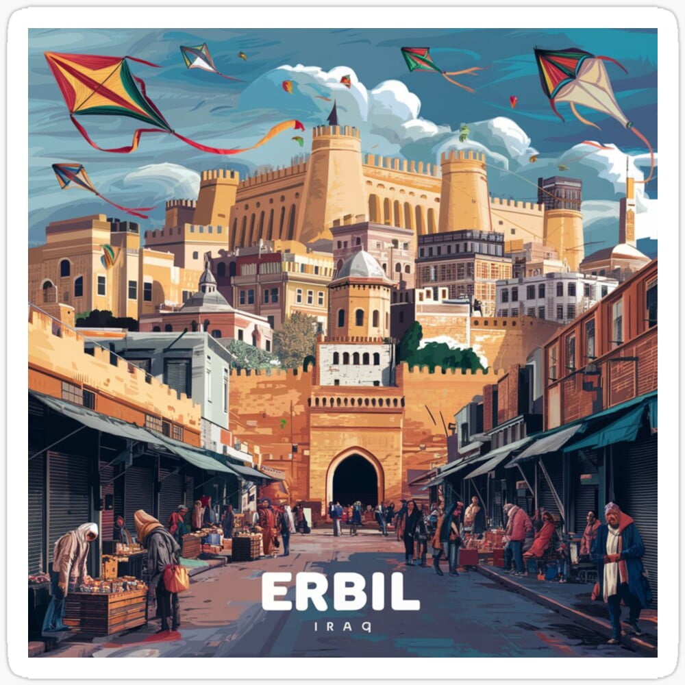 Erbil,Iraq Sticker Phone Decal Water Bottle Stickers Car Decals, Laptop ...