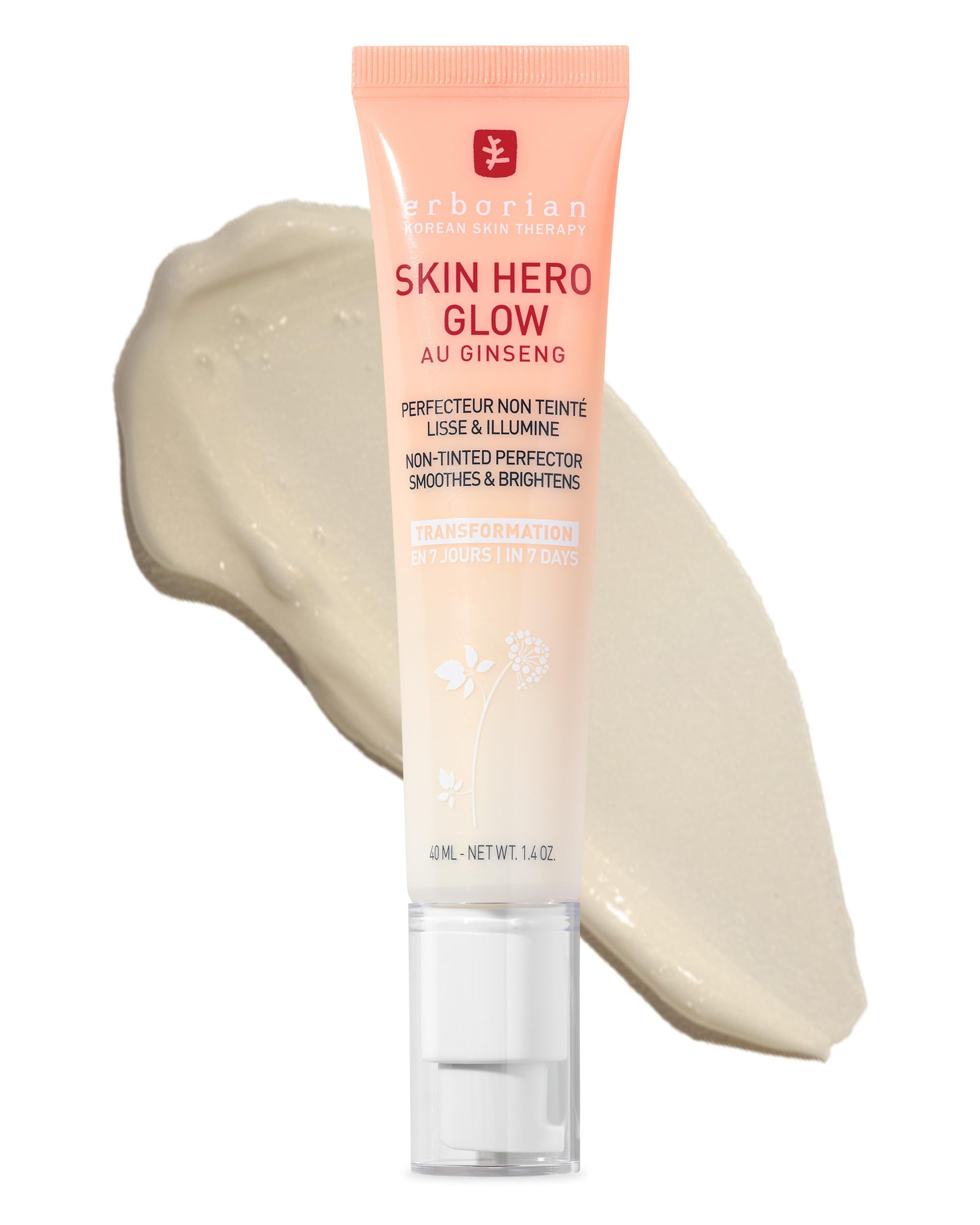 Erborian Skin Hero Glow, Non Tinted Korean Bare Skin Perfector Face ...