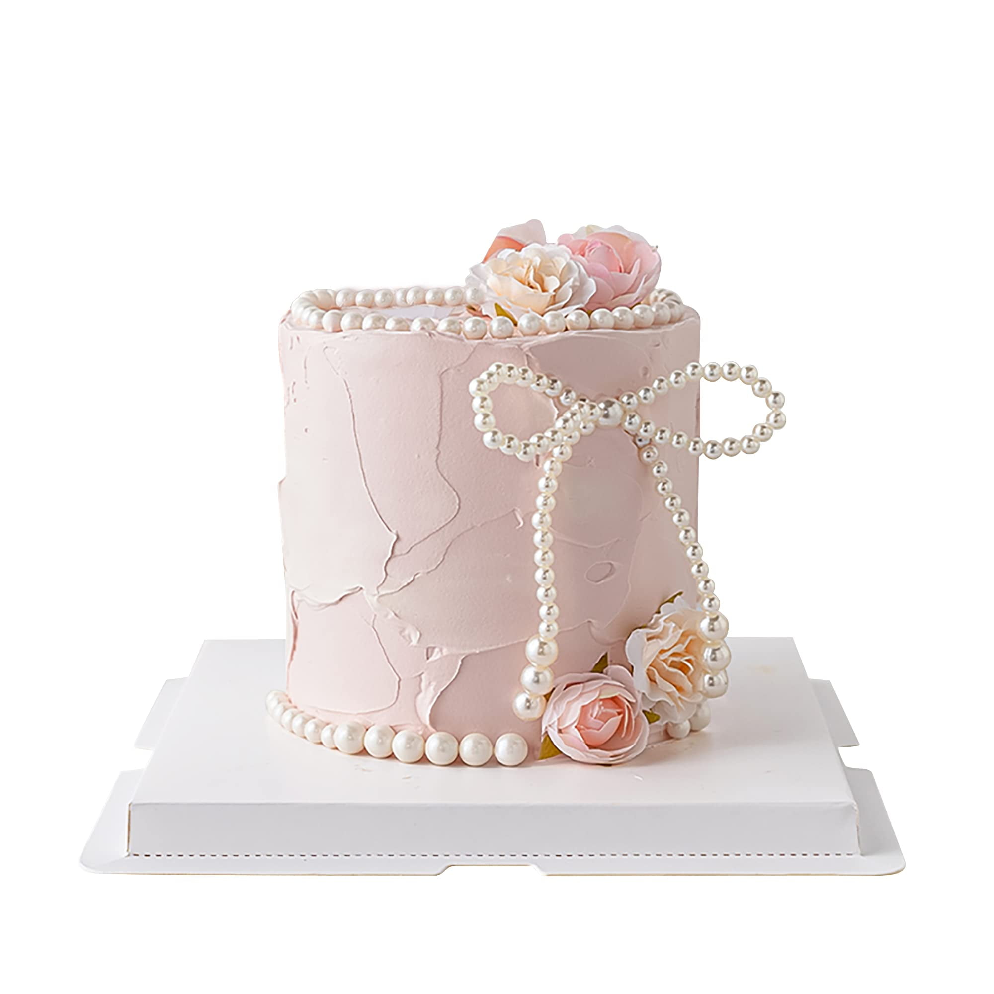 Ercadio 2 Pack SCH4 Pearl Bow knot Cake Toppers Pearl Chain Cake Picks ...