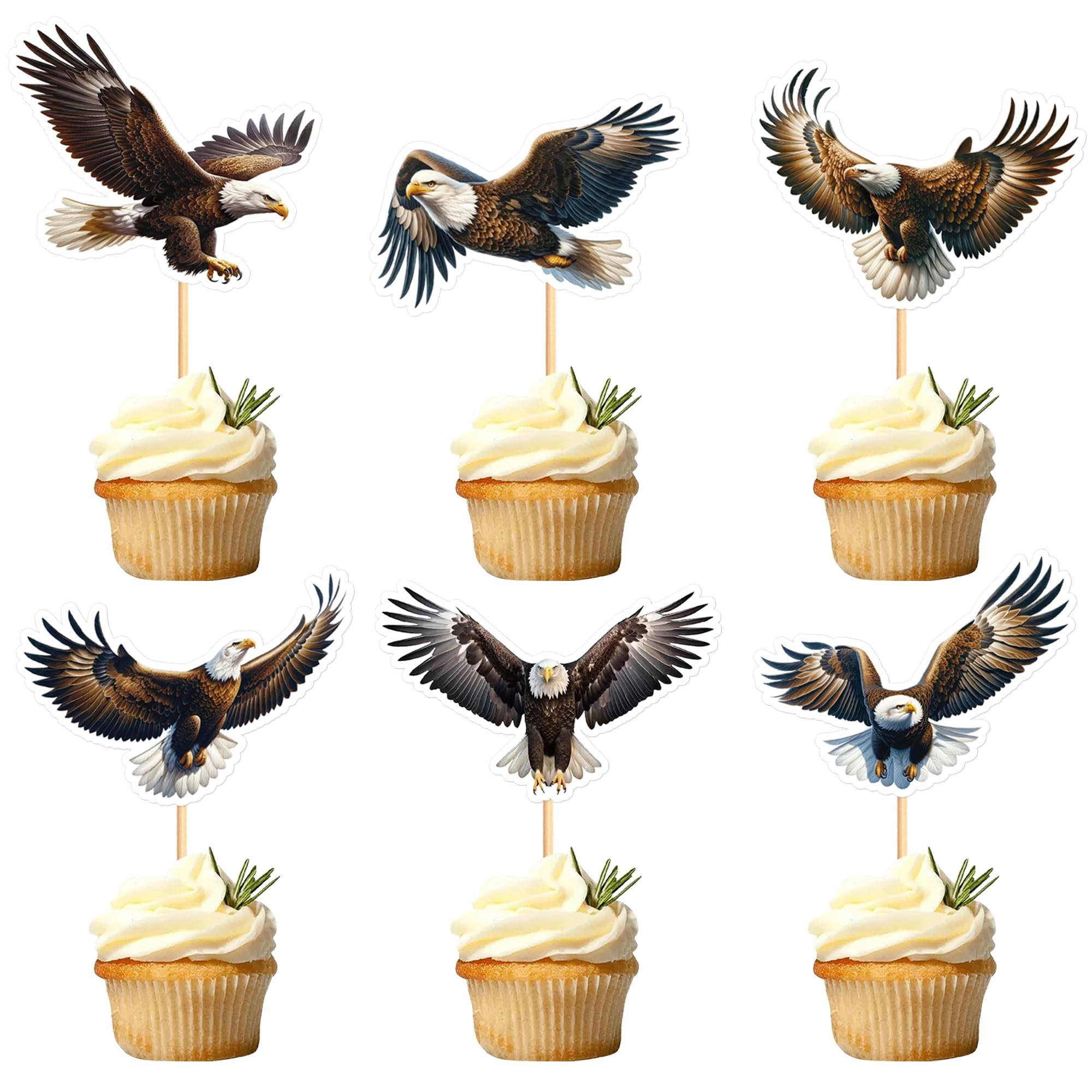 Ercadio 24 PackITSC Eagle Cupcake Toppers Eagle Cupcake Picks Animal Cupcake Picks Eagle ...