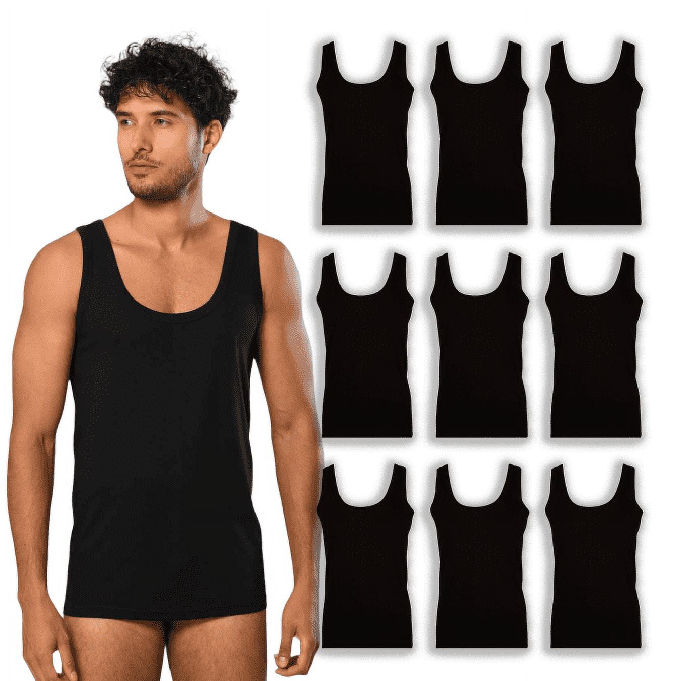 Erdem Men's Underwear Tank Top 9 Piece, Multipack, Classic, Cotton ...