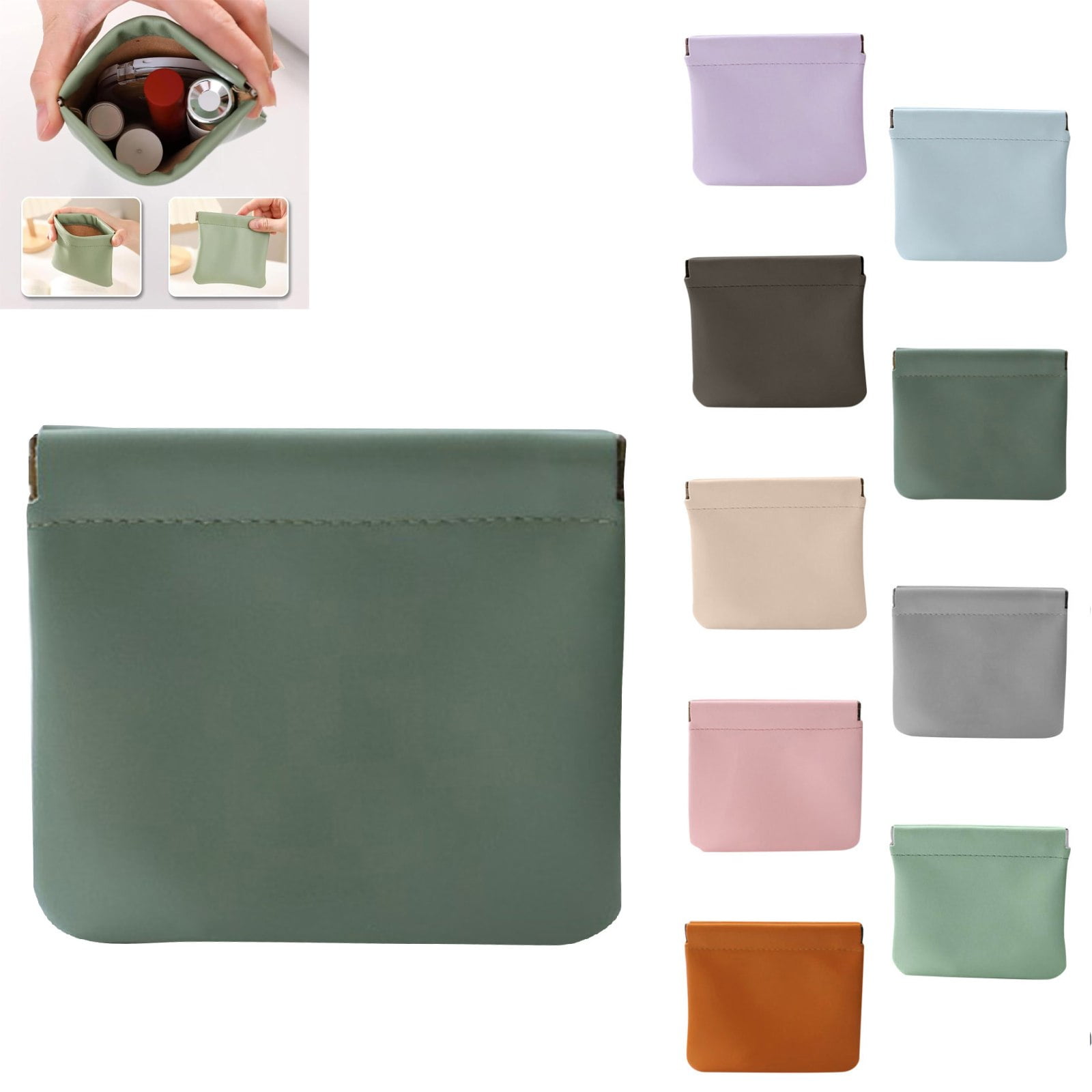 Erebloom Pouchic - Personalized Snap Closure Leather Organizer Pouch ...