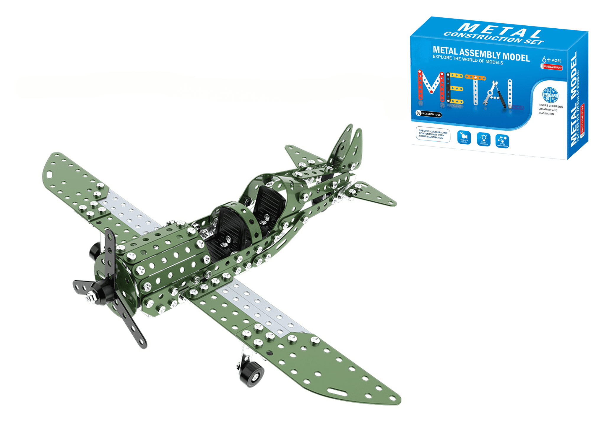 Erector Sets STEM toys Plane Helicopter Fighter Jets model kit Big Size ...