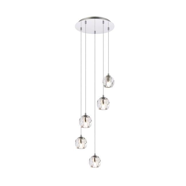 Eren 5 Ceiling Lights with Pendant Lamp, Chrome - Walmart.com