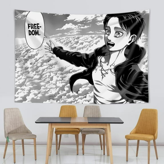 Eren Yeager Freedom Manga Poster Wall Art Kawaii Anime Attack On Titan ...