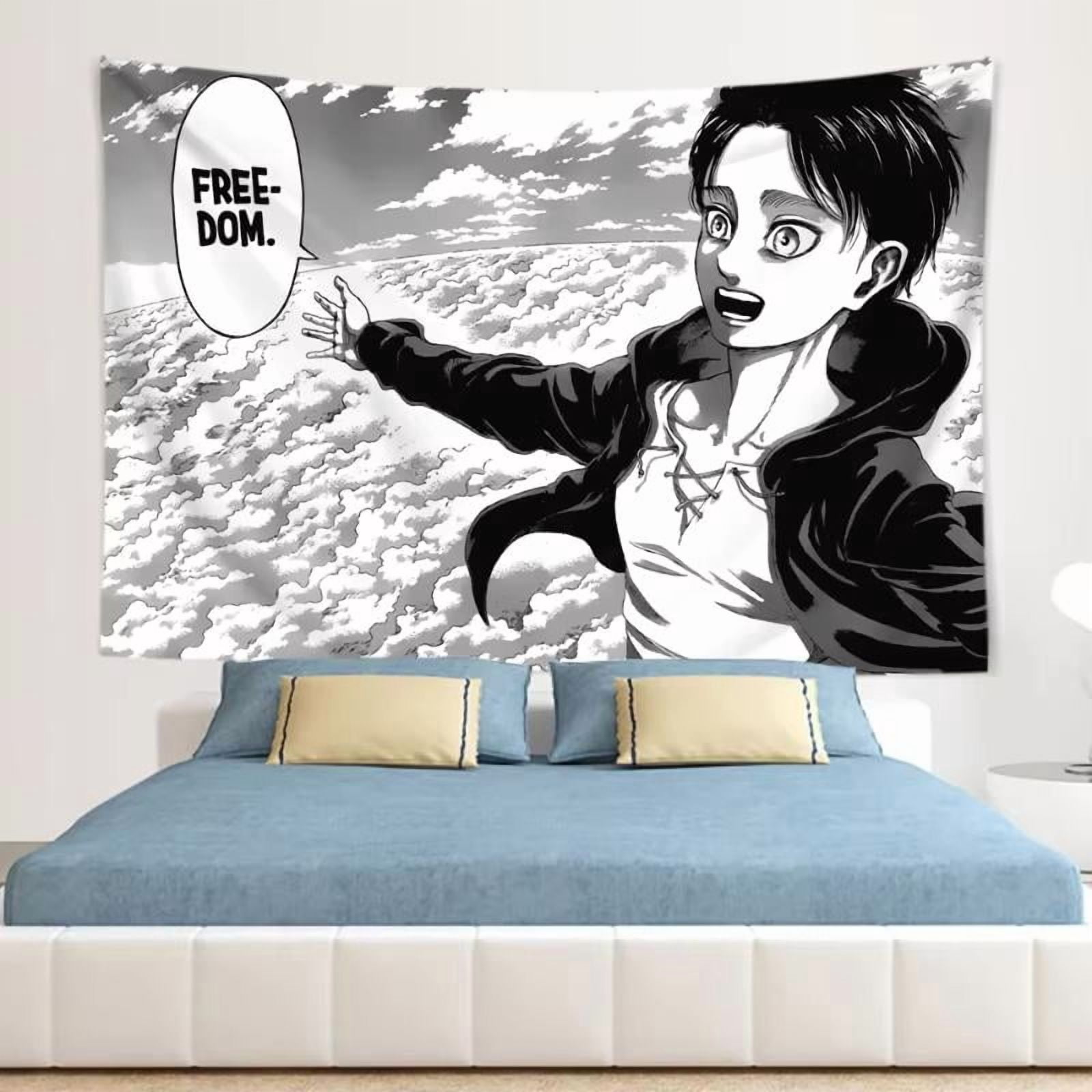 Eren Yeager Freedom Manga Poster Wall Art Kawaii Anime Attack On Titan ...