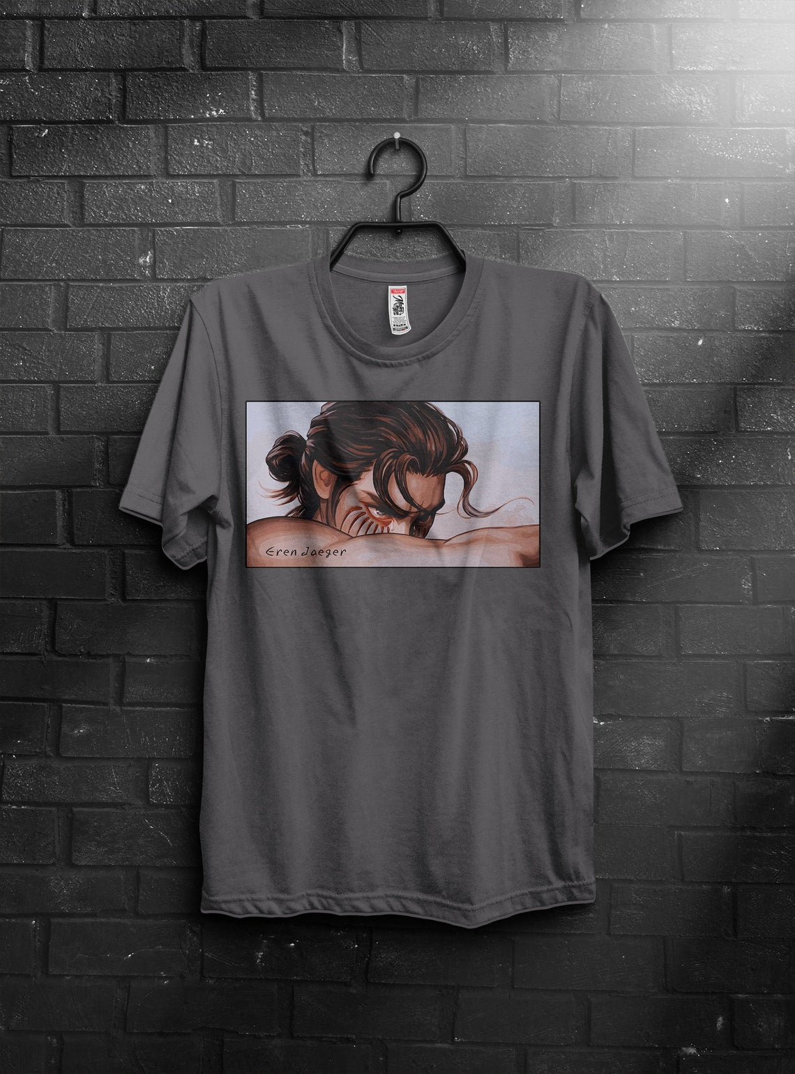 Eren Yeager T-shirt, Attack on Titan Manga Anime Shirt,Charcoal color ...