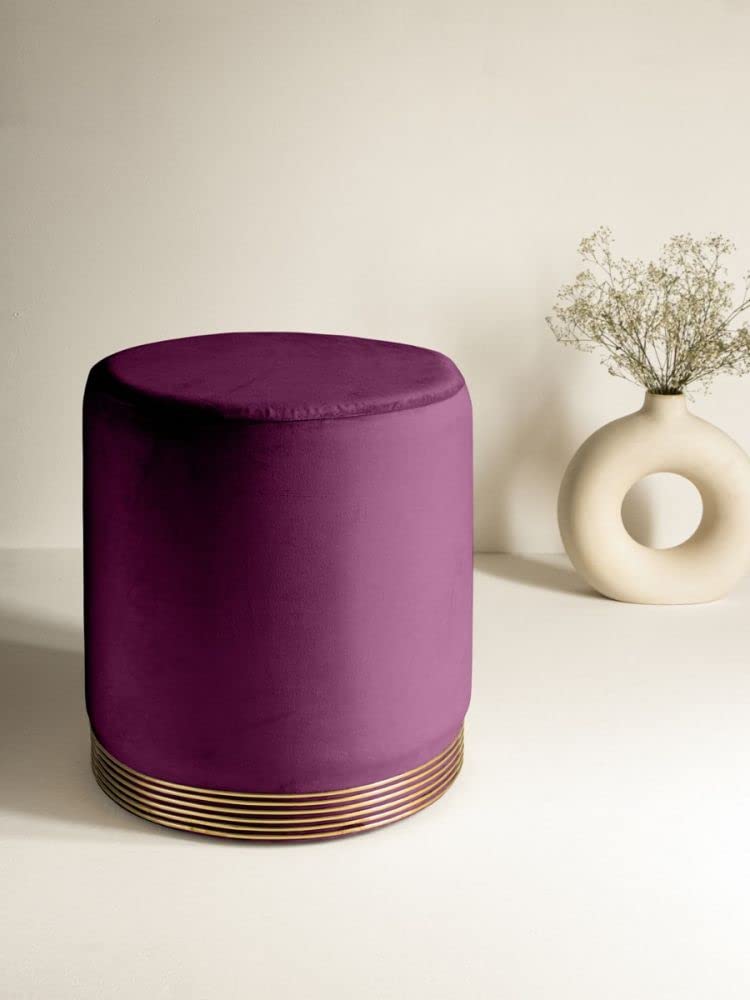 Ereteken ART Round Ottoman with Soft Febric Foot Rest Stool Linen ...