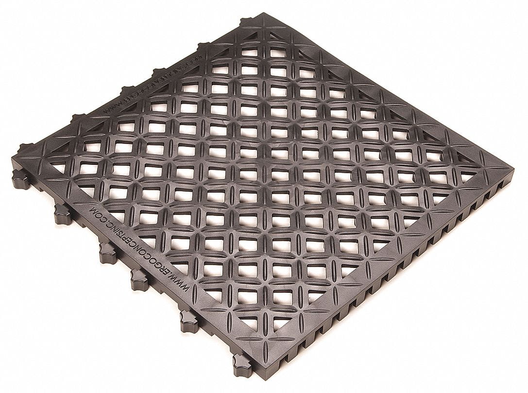 Ergo Advantage Safe-Flex Interlock Drainage Mat,Blck,18"x18",PK10 A2B ...