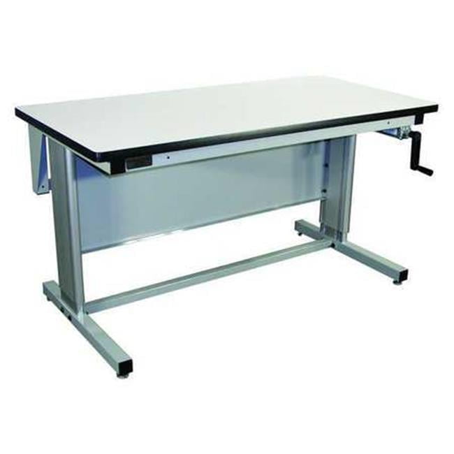 Ergo-Line Workstation, White Plastic Laminate with Black T Mold, Light ...