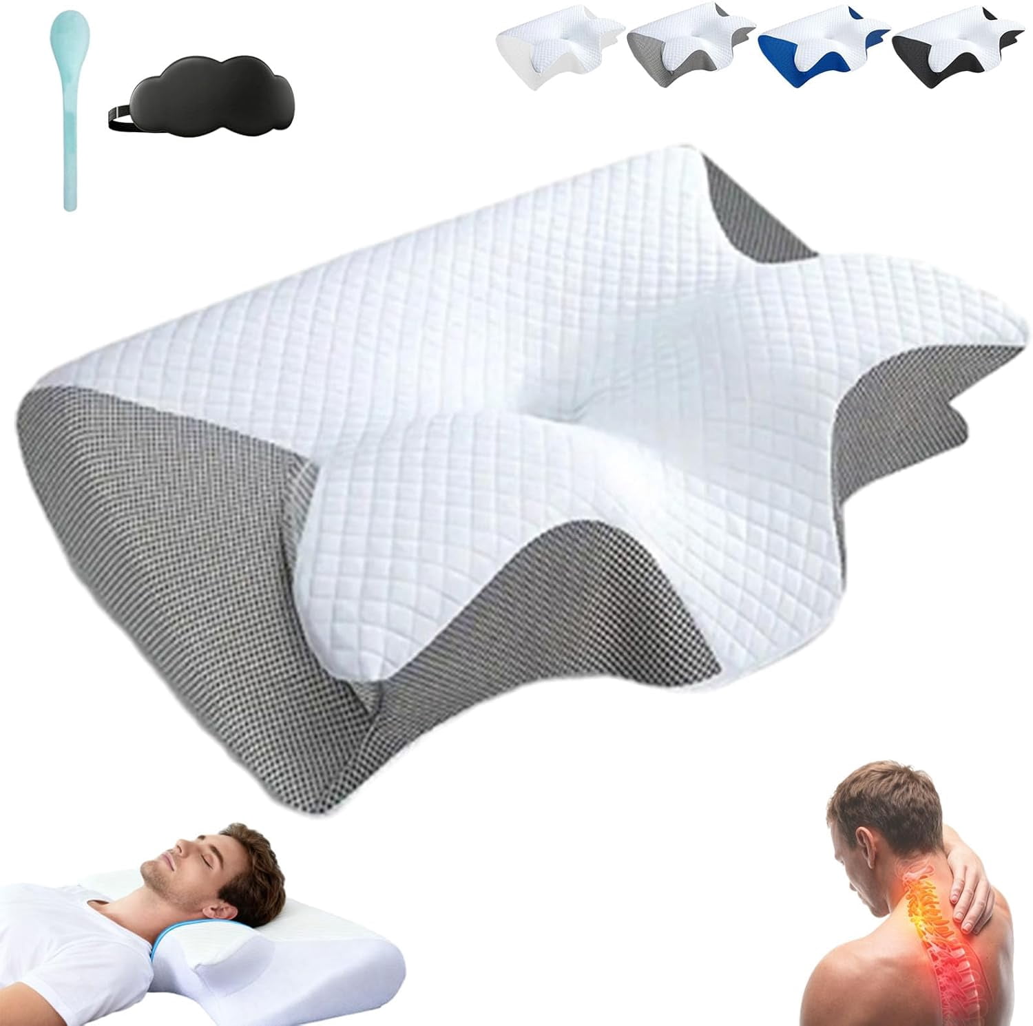 Ergo Z Pillow, 2026 Upgraded Lightweight Memory Foam 2 in 1 Ergonomic ...