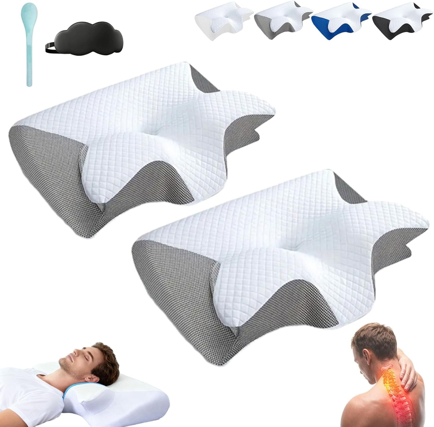 Ergo Z Pillow, 2026 Upgraded Lightweight Memory Foam 2 in 1 Ergonomic ...