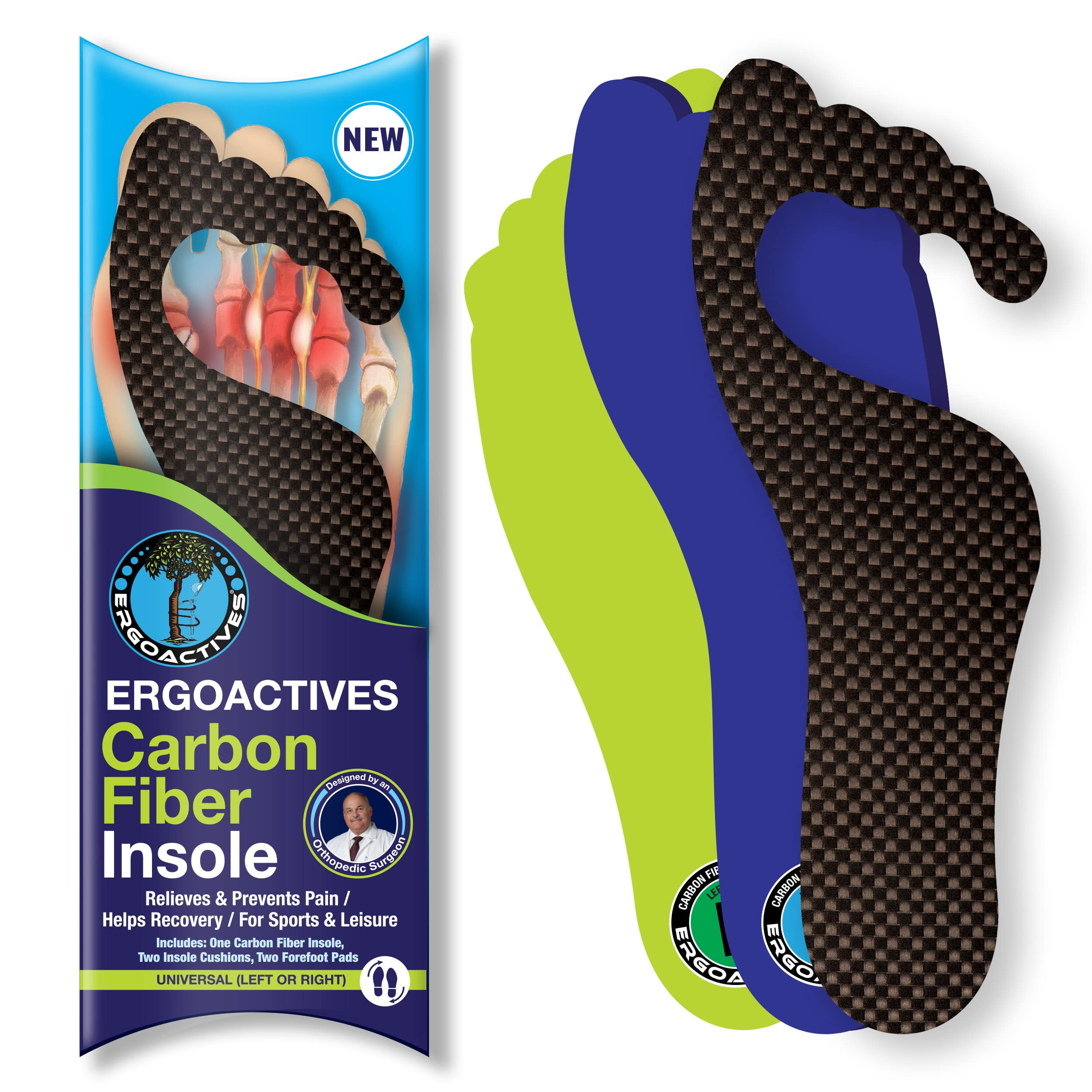 Customer reviews for Ergoactives Ergo Carbon Fiber Insole Plus: Rigid ...