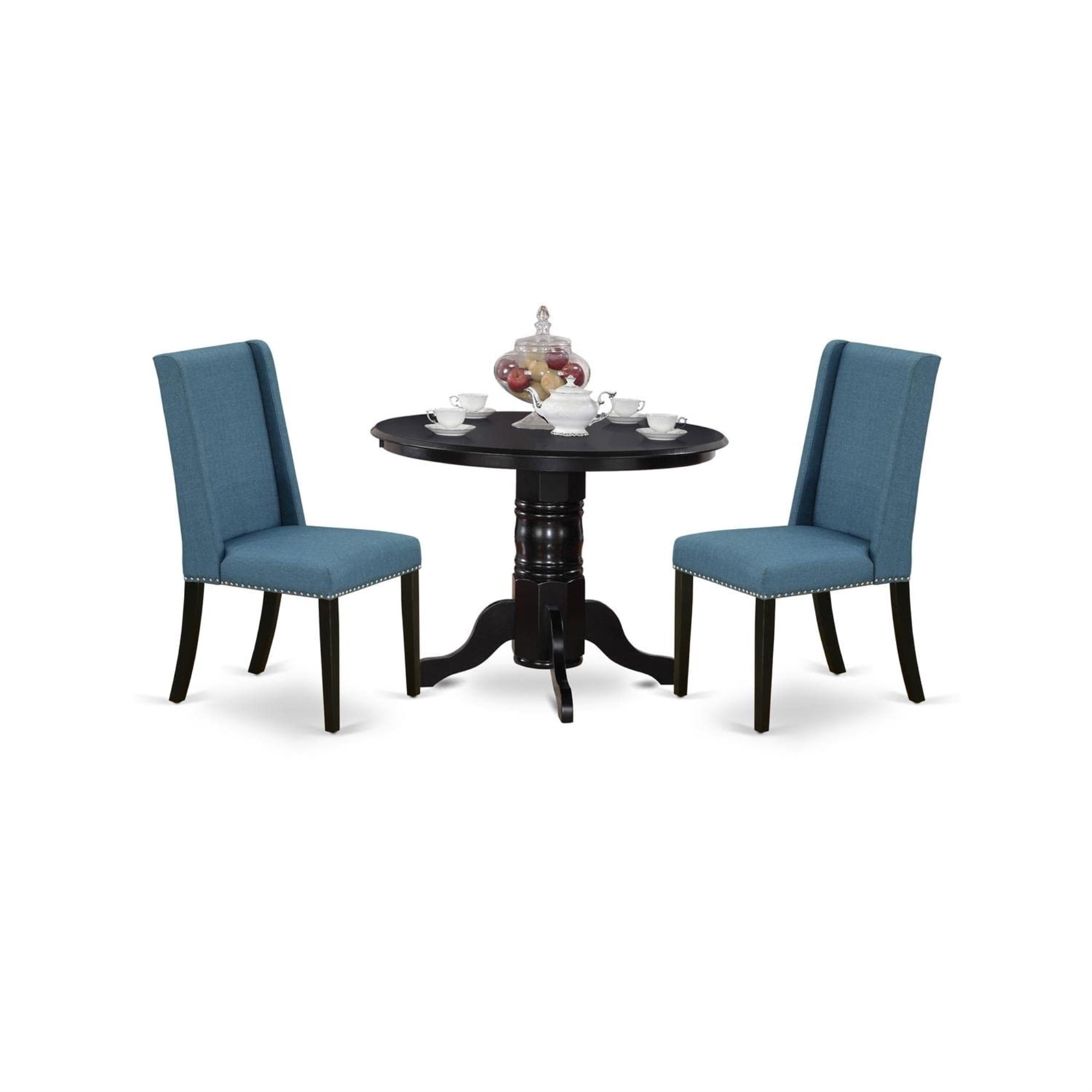 Ergode 3-Pc Round Dinette Set | Rubber Wood | Comfortable & Elegant ...